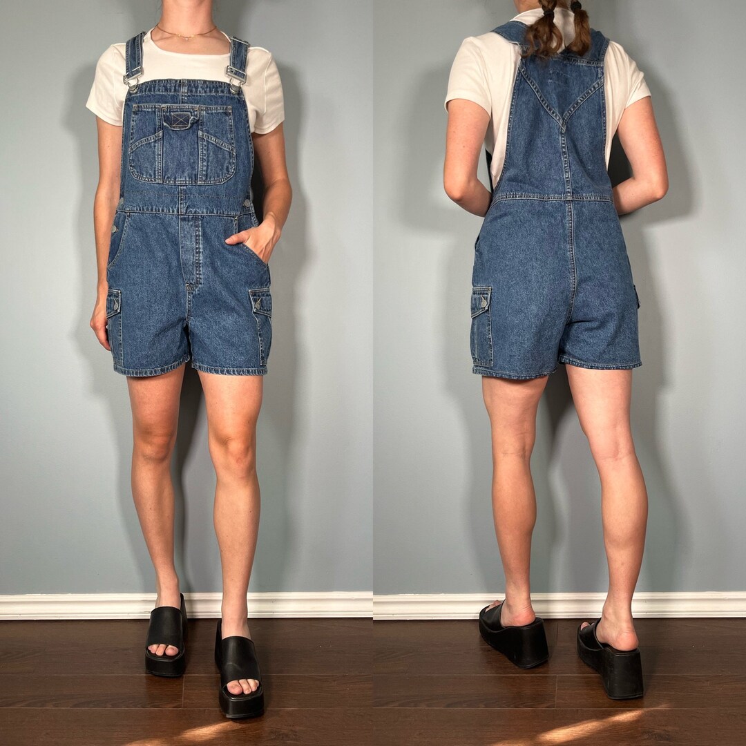 Vintage 90s Denim Overalls, 1990s Blue Jean Shortalls - Etsy
