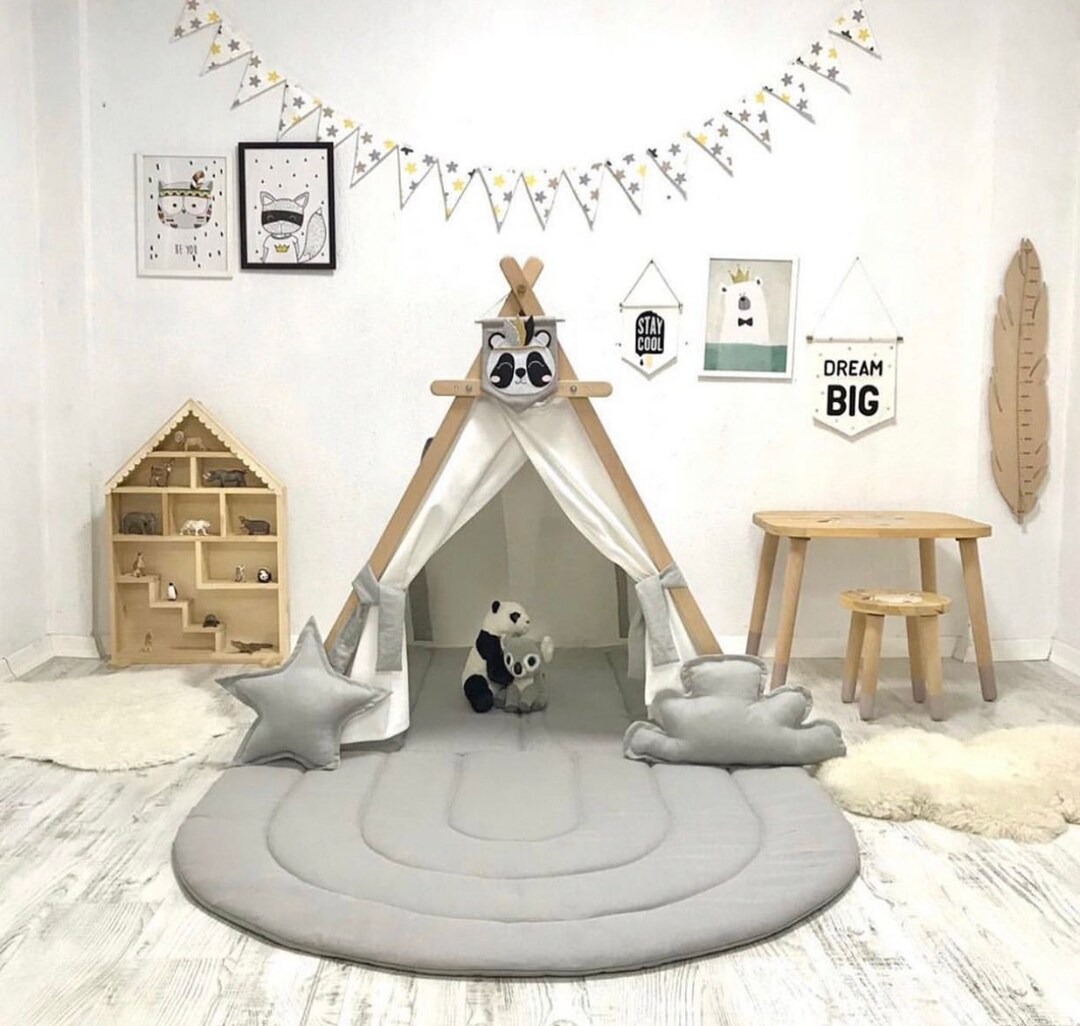 Kids Play Tent, Playhouse Wooden, Kids Teepee Tent, Indoor Kids Tent ...