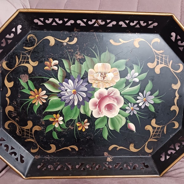 Vintage Tole Tray - Etsy