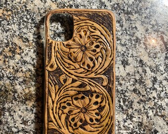 Custom Tooled Leather Phone Case - Etsy