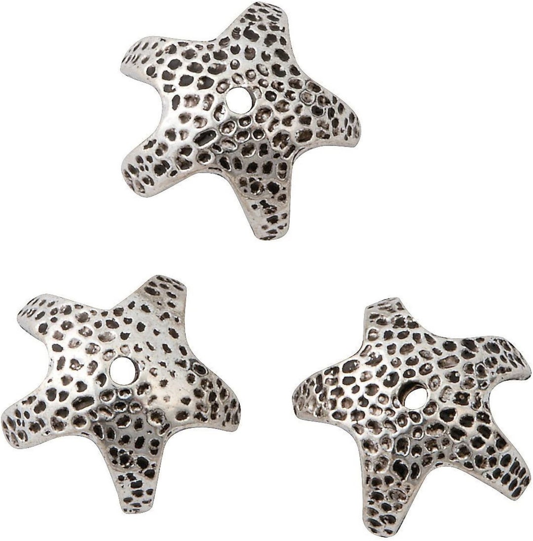 Starfish Bead Caps Set of 12, 8mm X 5mm Nautical Beach and Sea Life ...