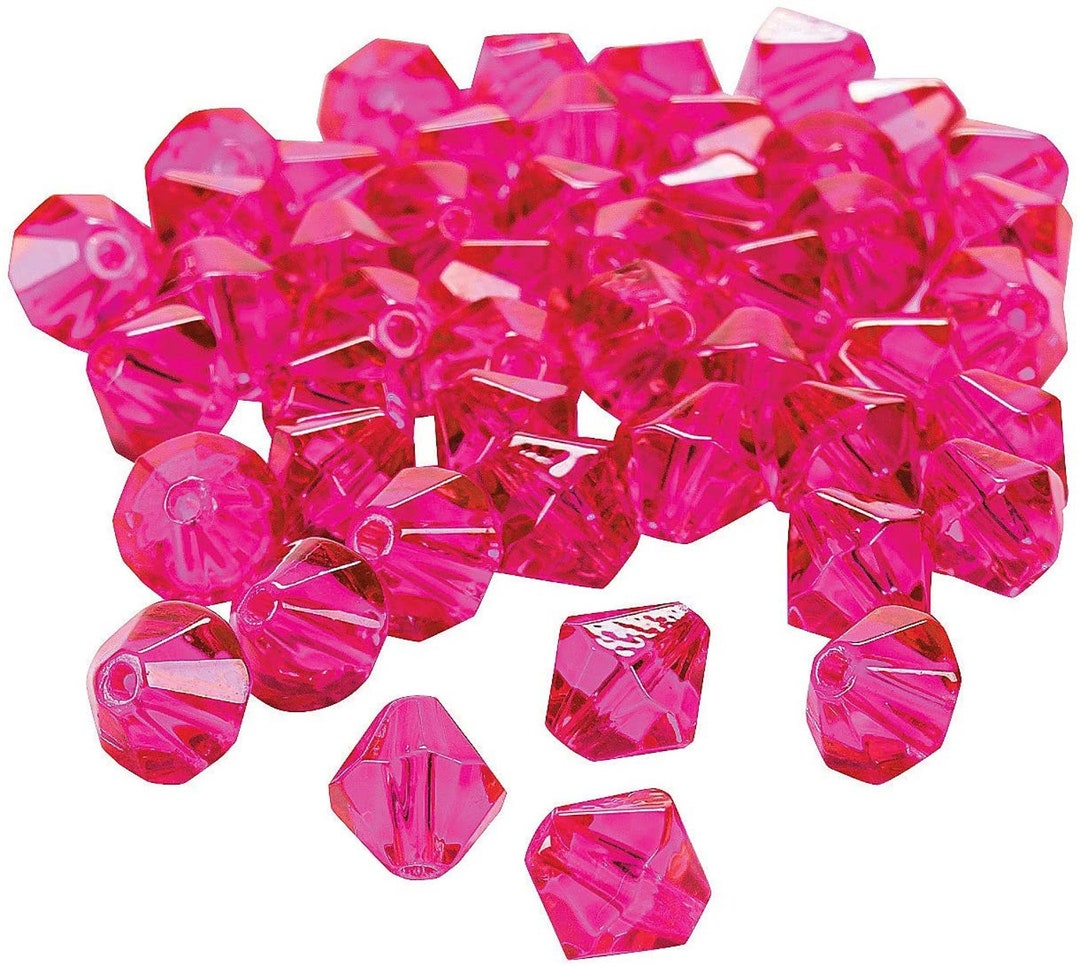 Fuchsia Crystal Bicone Beads, 8 Mm Set of 48, Glass - Etsy
