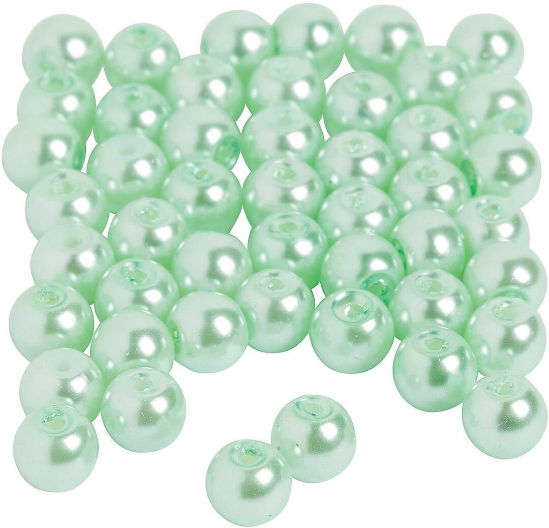 Mint Green Glass Pearl Beads 6mm With 1mm Hole 50 Pack - Etsy