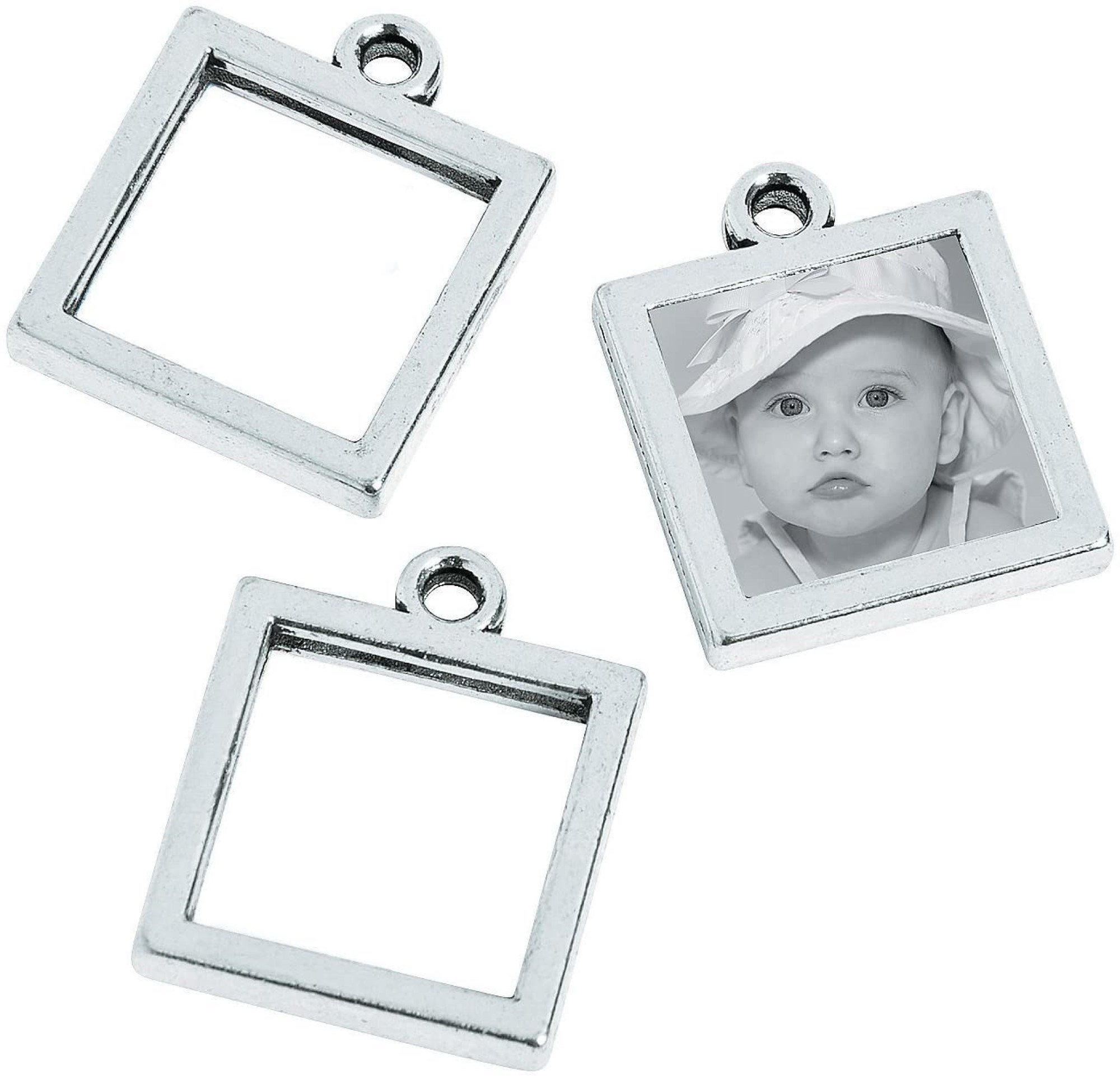 Mini Picture Frame Pendant Charms, 20mm X 23mm Silver, Set of 5 DIY ...