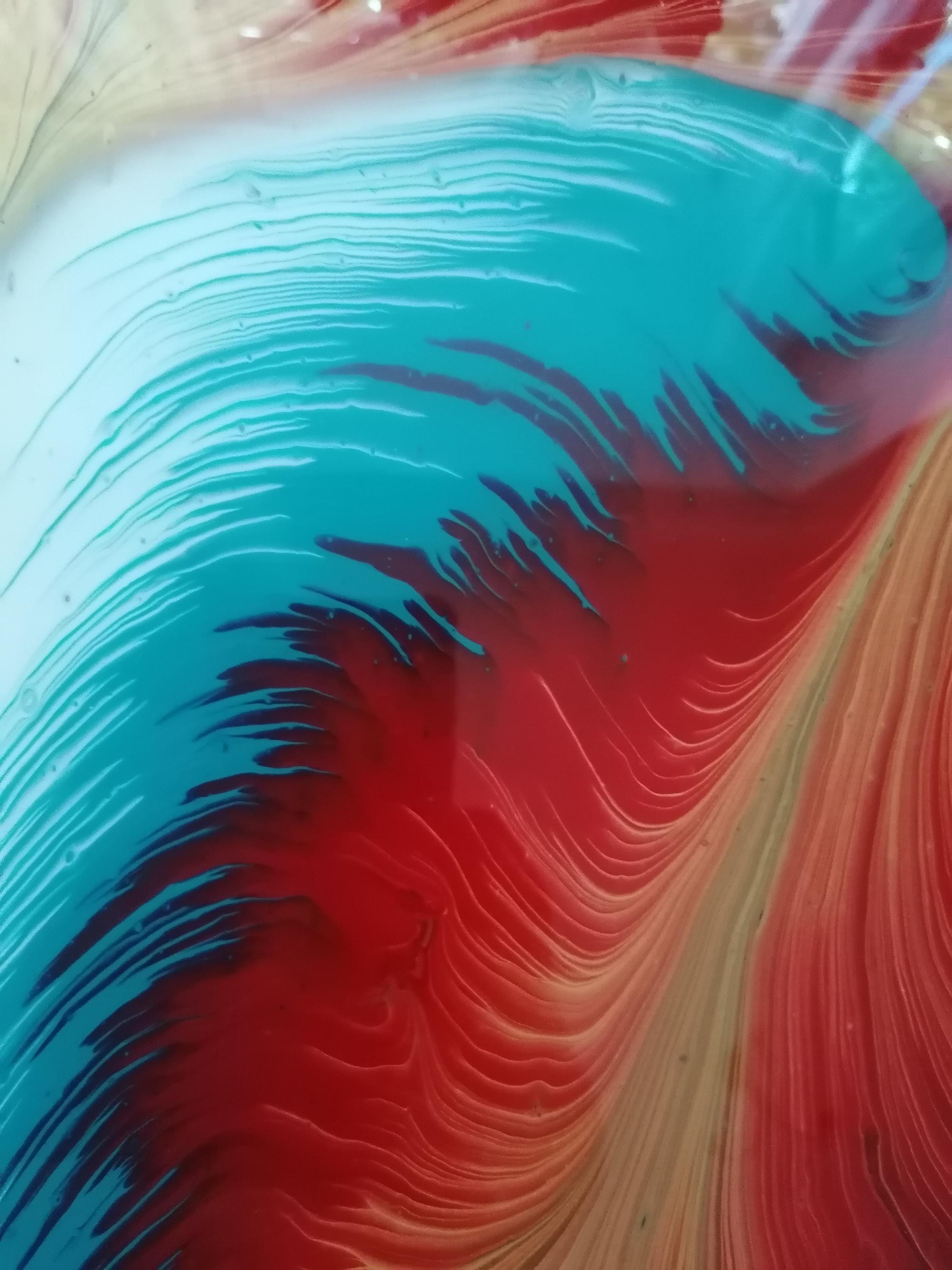 Abis - Original Acrylic Painting Created Using Fluid Art Technique on a ...