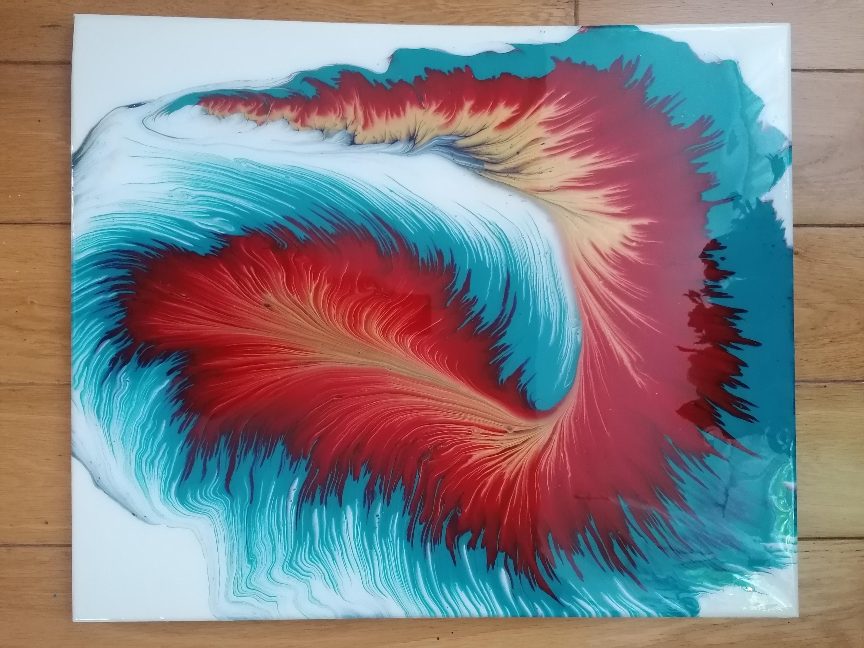Abis - Original Acrylic Painting Created Using Fluid Art Technique on a ...