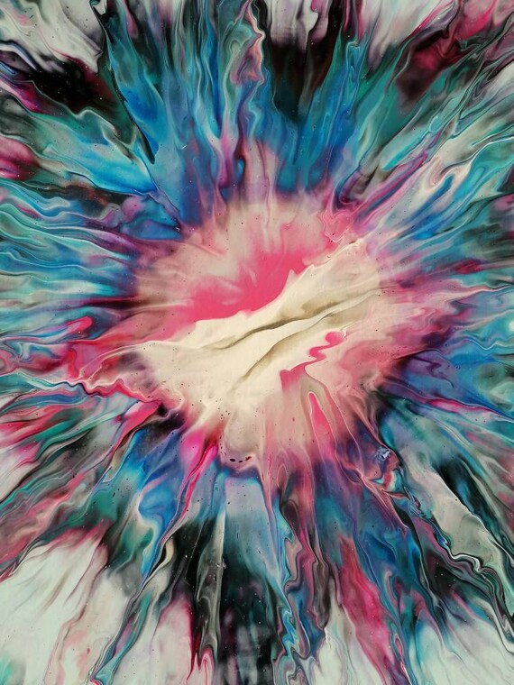 Supernova Original Abstract Painting Fluid Acrylic Wall - Etsy