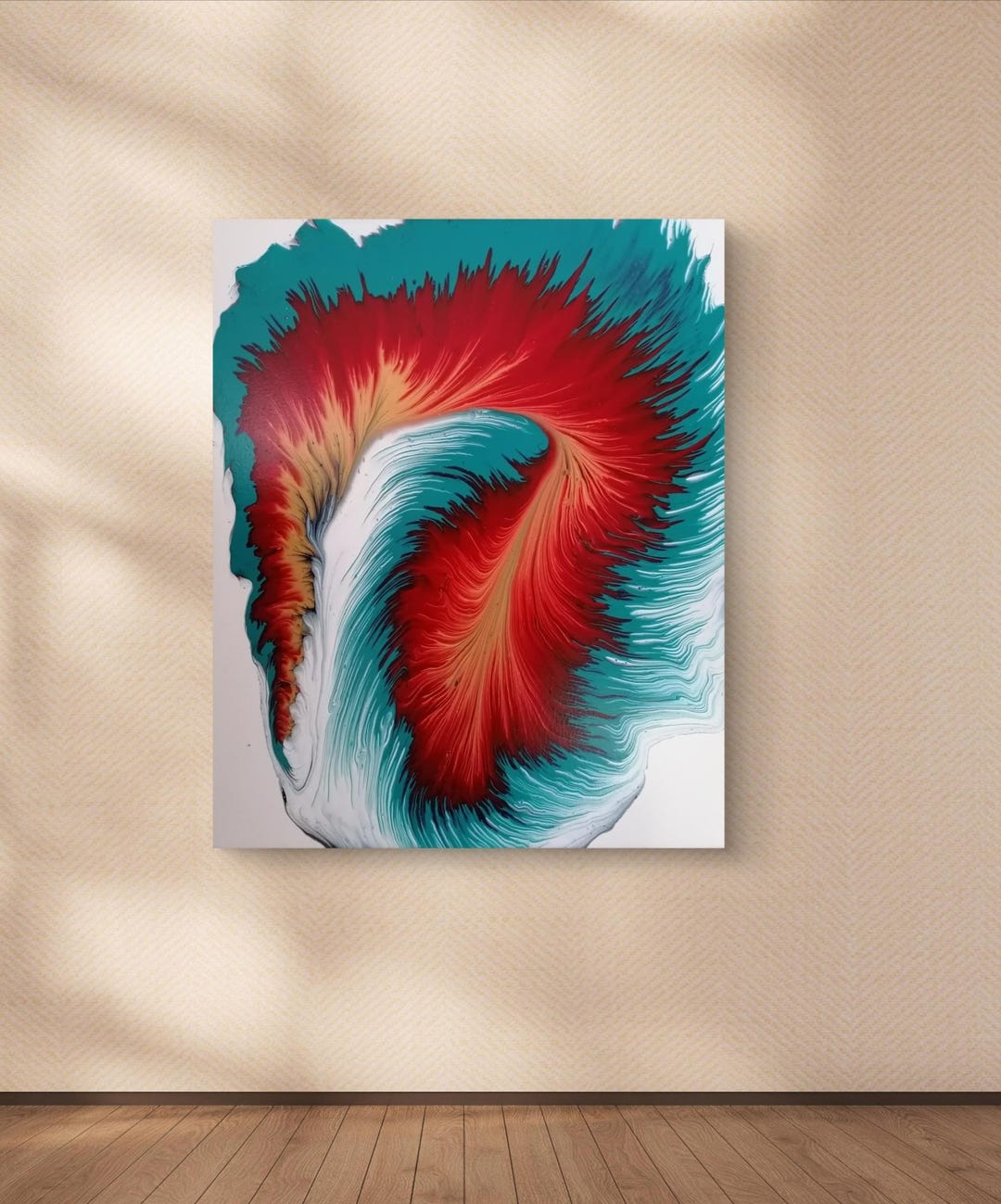 Abis - Original Acrylic Painting Created Using Fluid Art Technique on a ...