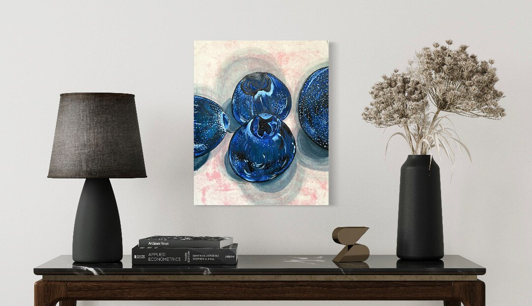 Blueberry Acrylic Painting Print, Home Decor, Wall Art - Etsy