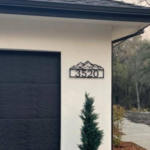 Mountain Address Sign | House Numbers | Custom | Metal | Horizontal - Etsy