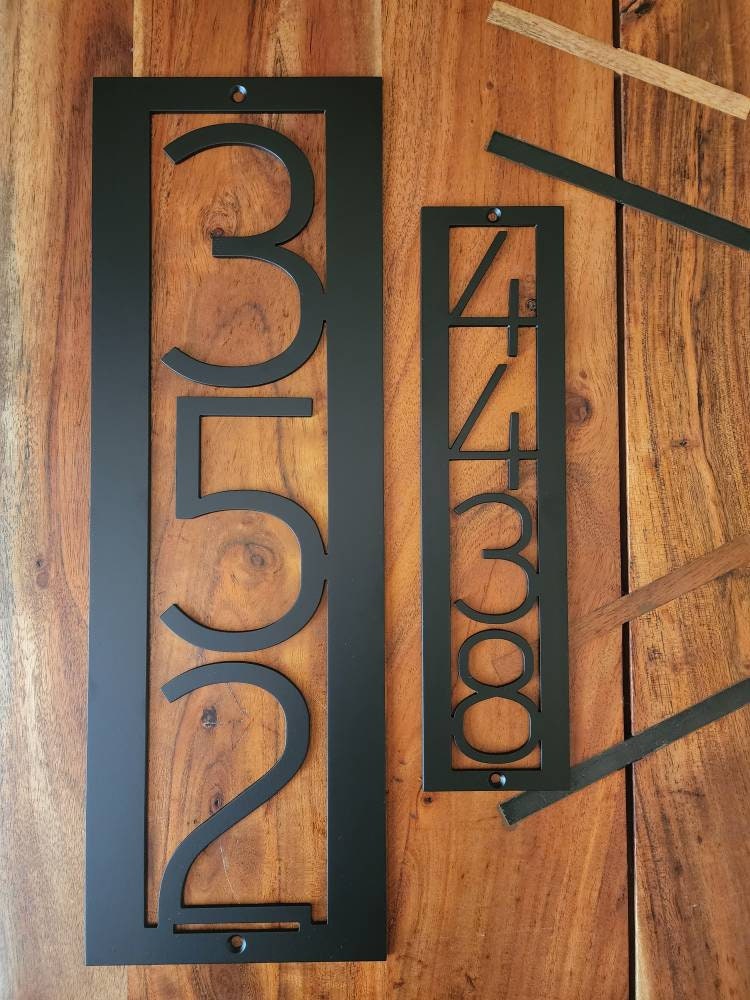 Vertical Address Sign Clean Modern Style House Numbers - Etsy