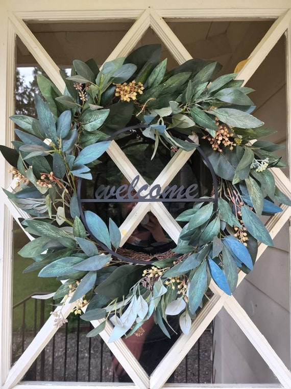 Delicate Welcome Sign Metal Sign Wreath Decoration Front - Etsy