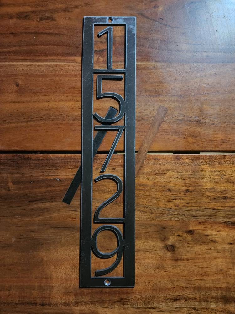 Vertical Address Sign Clean Modern Style House Numbers - Etsy