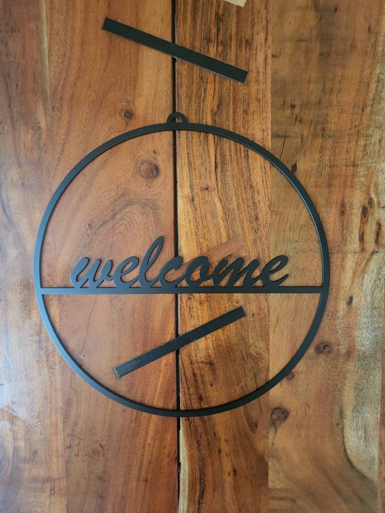 Delicado letrero de bienvenida / letrero de metal / decoración - Etsy ...