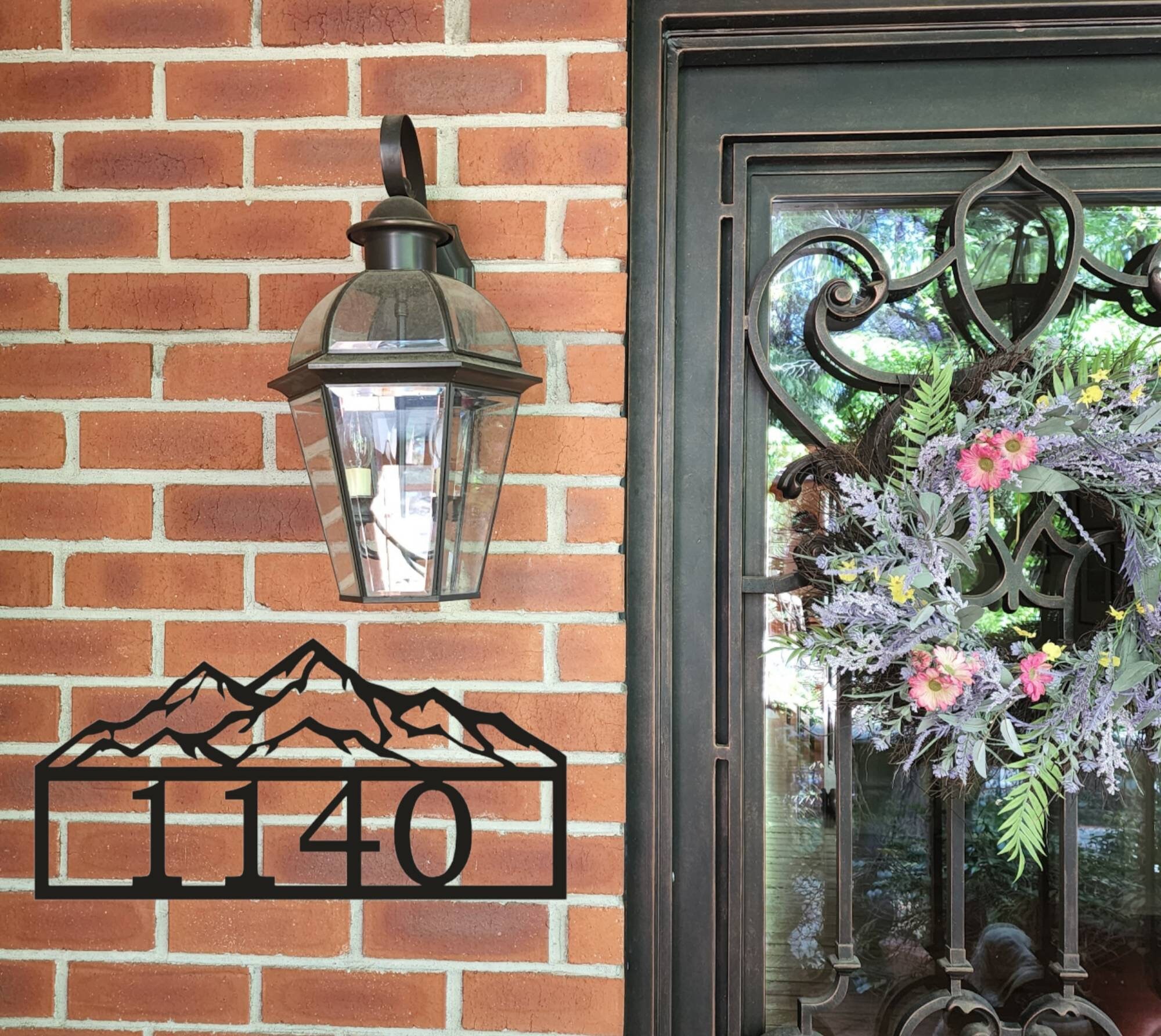 Mountain Address Sign | House Numbers | Custom | Metal | Horizontal - Etsy