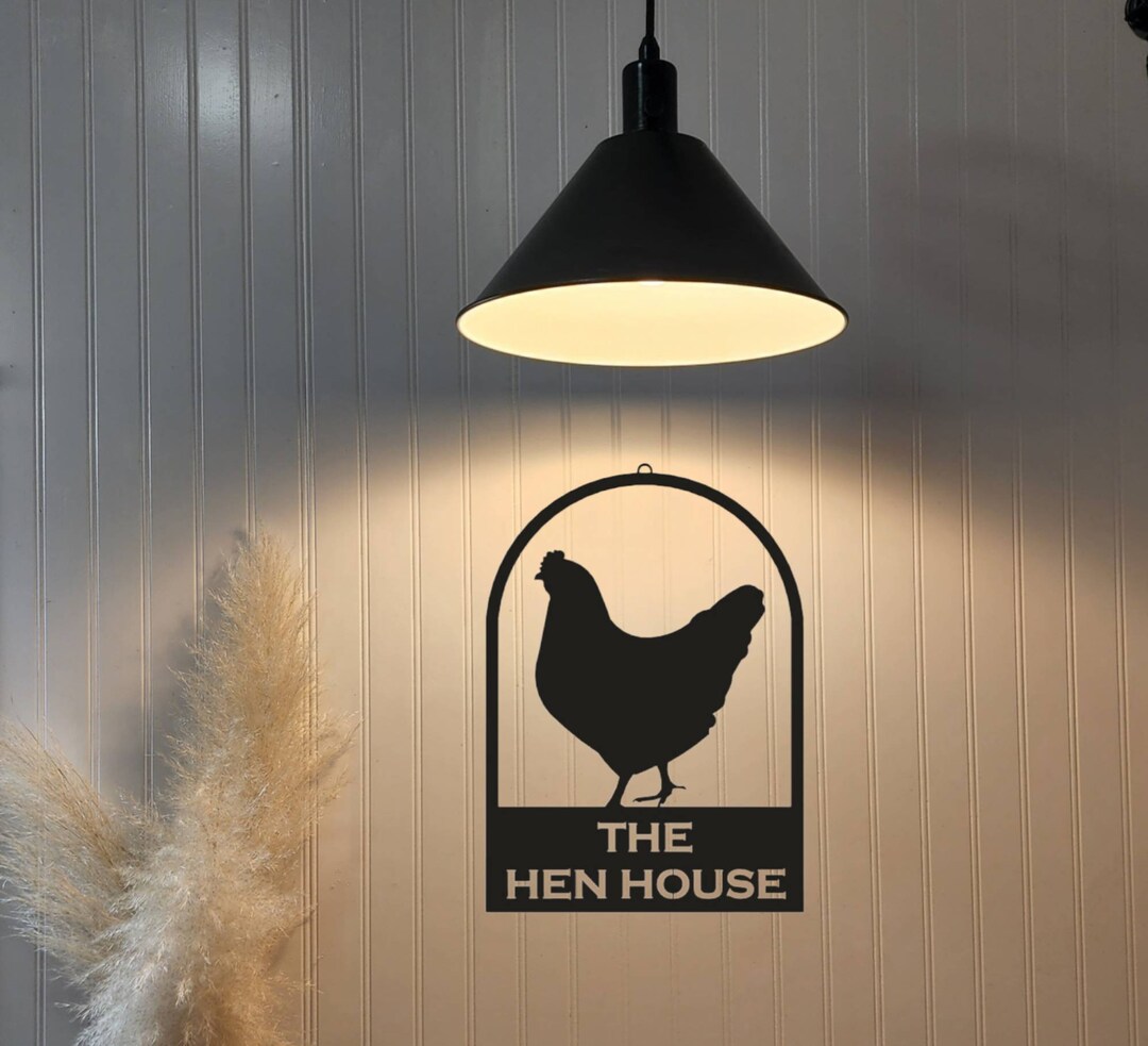 Personalized Metal Hen Sign, Chicken Decor, Metal Hen Yard Art, Chicken ...