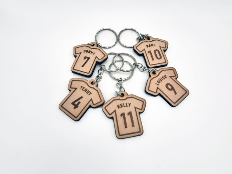 Personalised Football Shirt Keyring, Any Name Number Football Shirt ...