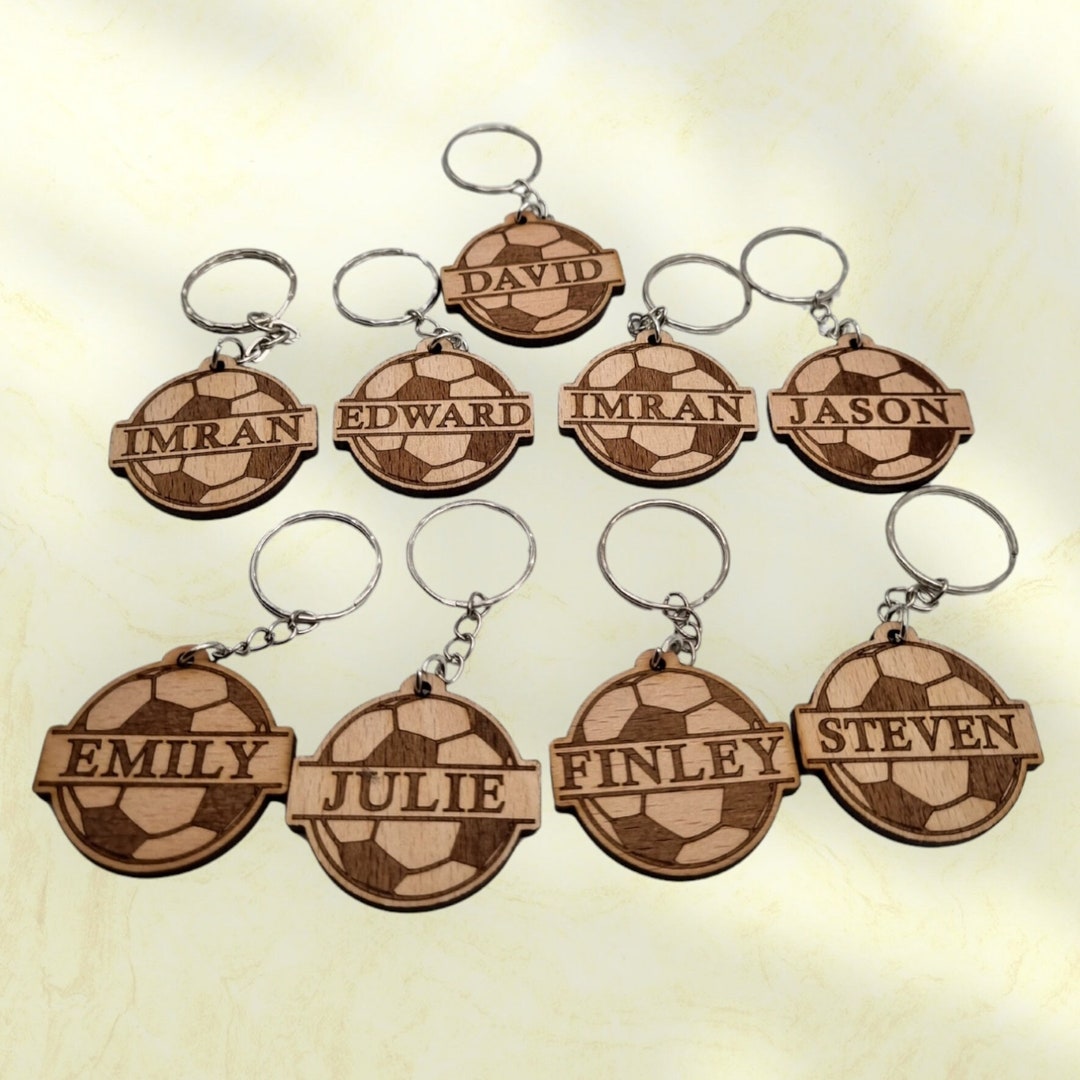 Personalised Football Keyrings, Party Favours, Football Party Bag ...