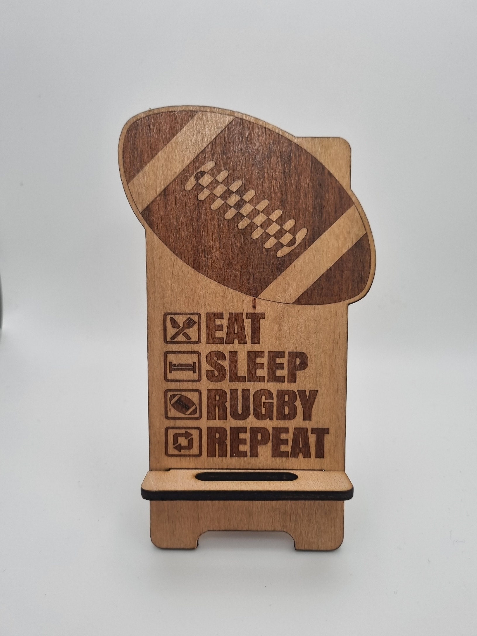Rugby Phone Stand, Wooden Phone Holder, Rugby Gifts, Rugby Merch, Gifts ...