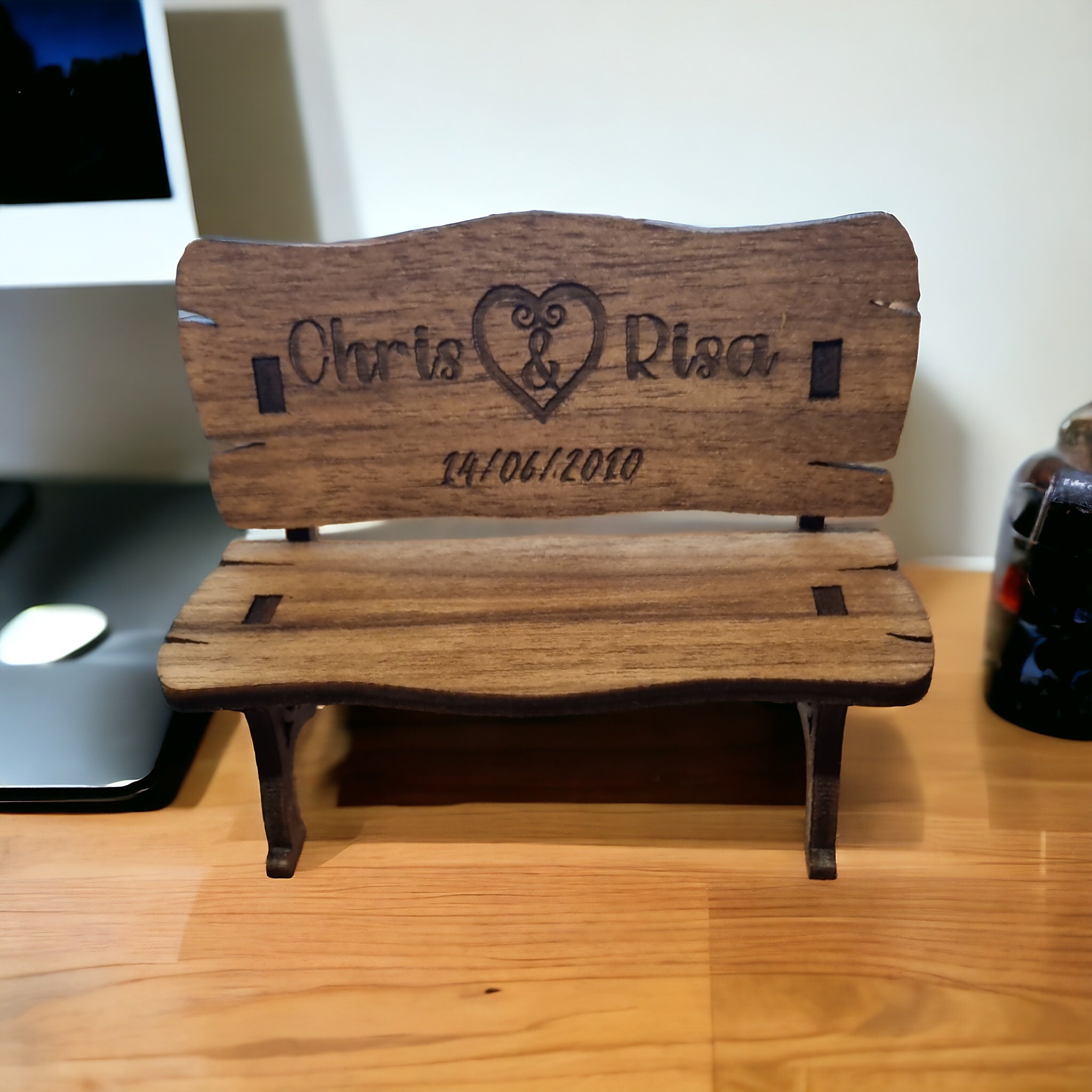 Personalised Love Bench Anniversary Gift, Couples Bench Gifts for ...