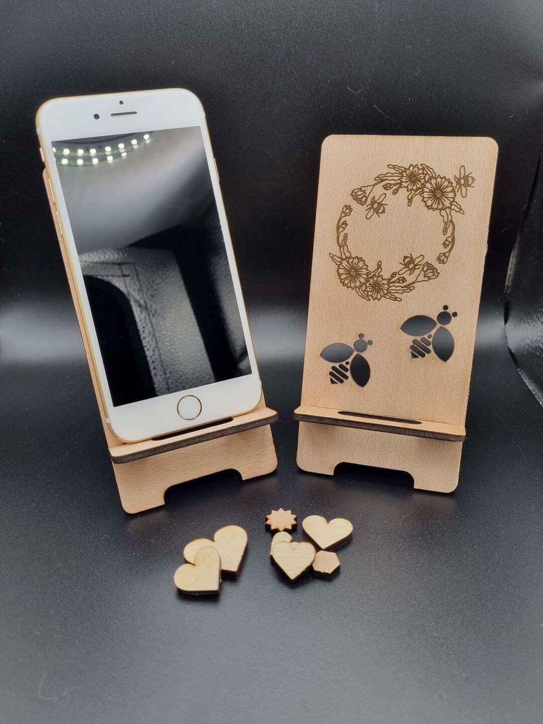 Wooden Bee Stand Bee Mobile Phone Stand Office Phone Stand for Desk ...
