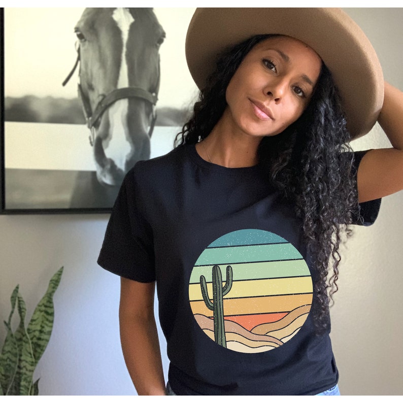 Retro Desert T-shirt | Desert Sunset Shirt | Retro Look Desert Tee ...