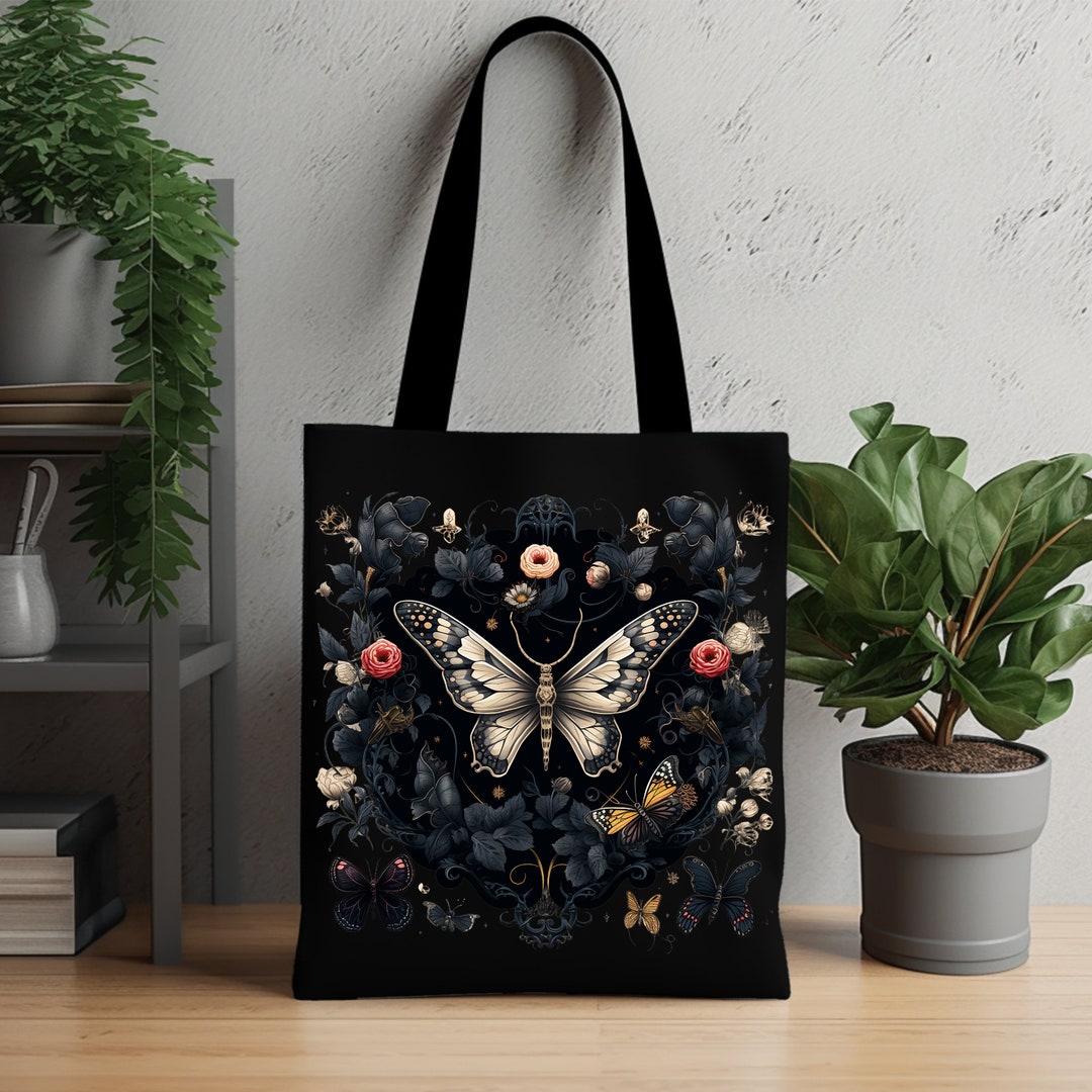 Gothic Butterfly Tote | Whimsigoth Bag, Dark Academia Style, Art Deco ...