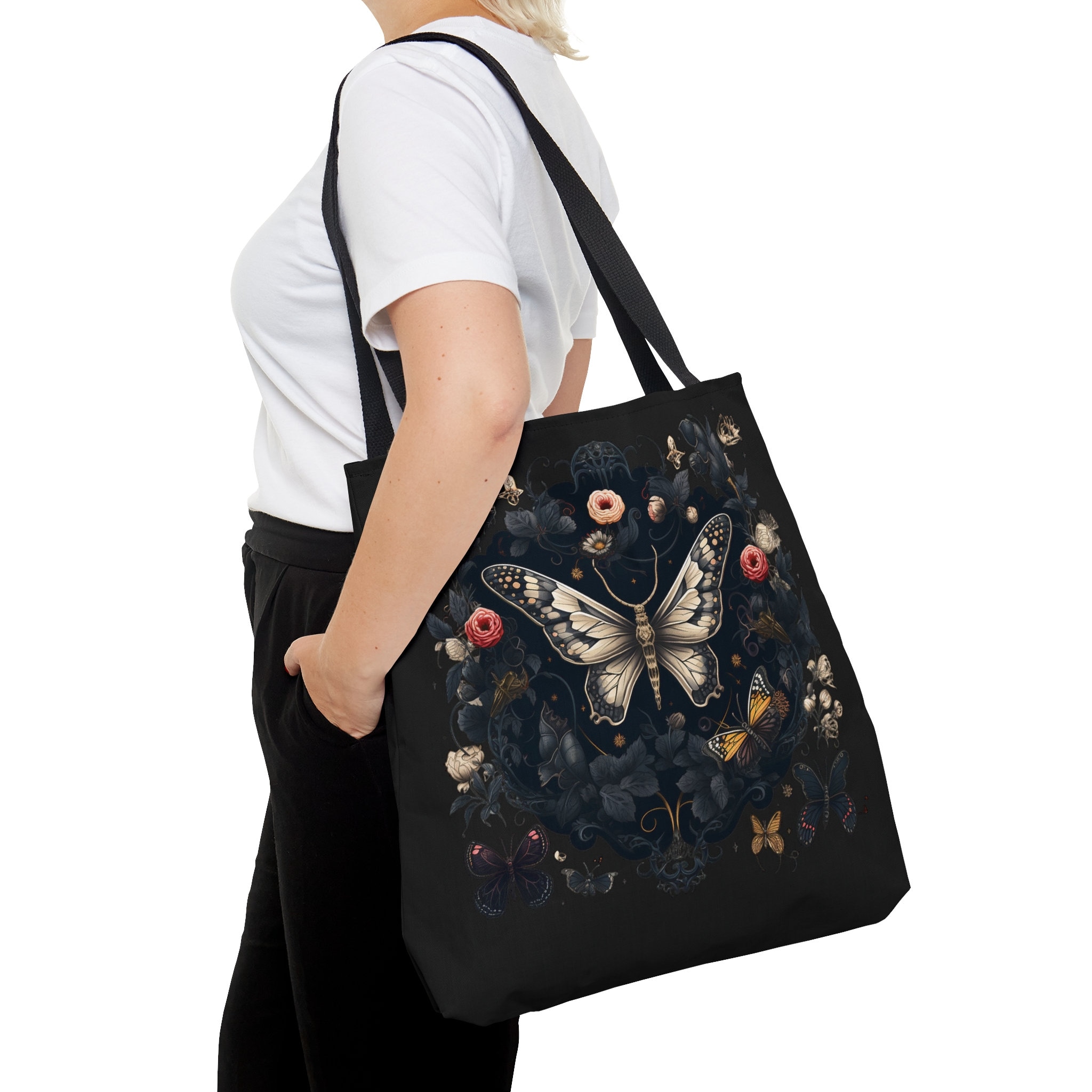Gothic Butterfly Tote | Whimsigoth Bag, Dark Academia Style, Art Deco ...