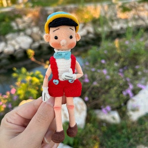 Crochet Miniature Pinocchio, Amigurumi Pinocchio, Character Doll, Art ...
