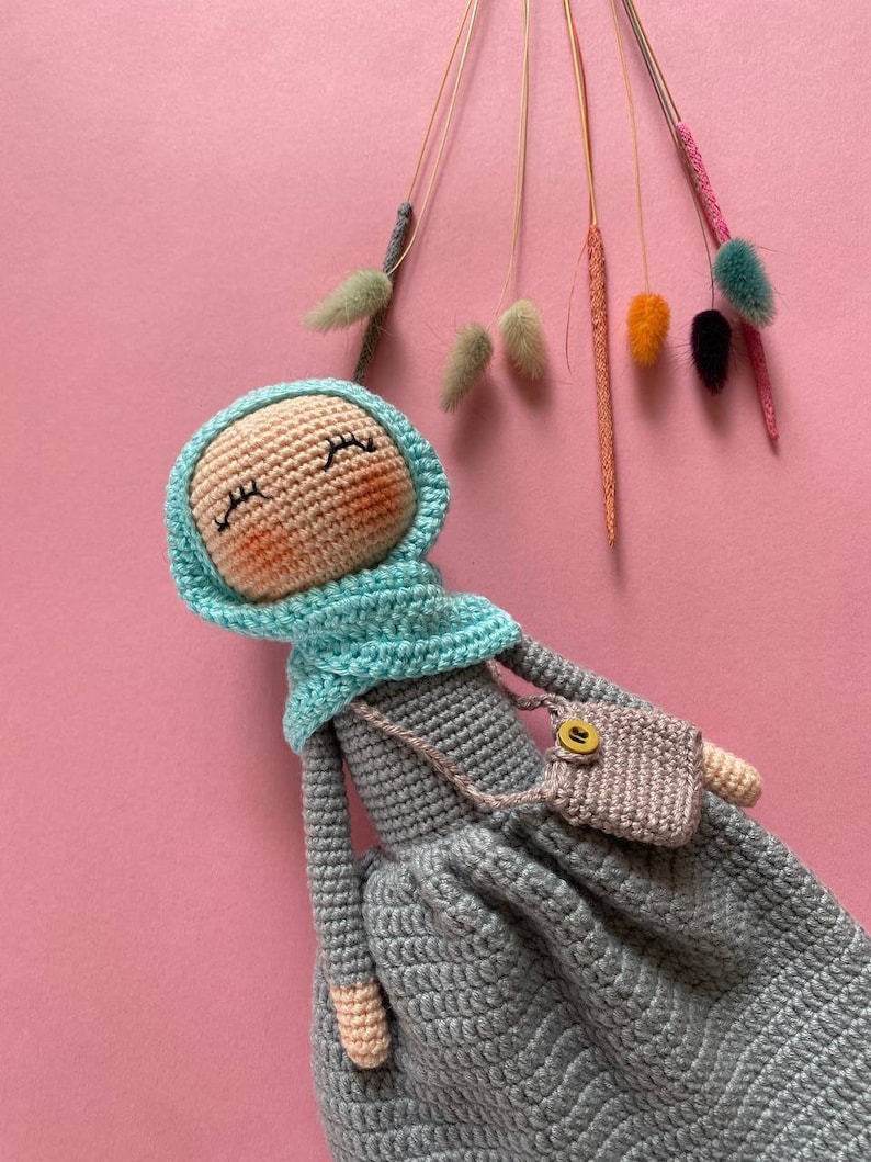 Crochet Palestine Doll, Hijab Doll, Amigurumi Muslim Doll, Crochet ...