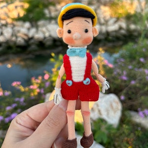 Crochet Miniature Pinocchio, Amigurumi Pinocchio, Character Doll, Art ...