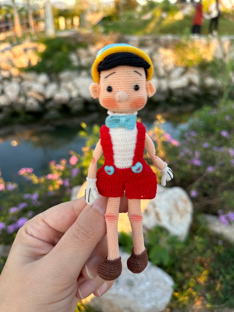 Crochet Miniature Pinocchio, Amigurumi Pinocchio, Character Doll, Art ...