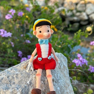 Crochet Miniature Pinocchio, Amigurumi Pinocchio, Character Doll, Art ...