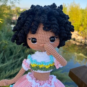 Crochet Black Doll, Amigurumi Dark Skin Doll, Crochet African Amerikan ...