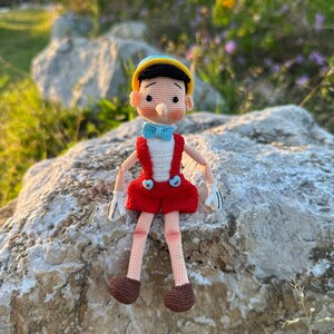 Crochet Miniature Pinocchio, Amigurumi Pinocchio, Character Doll, Art ...