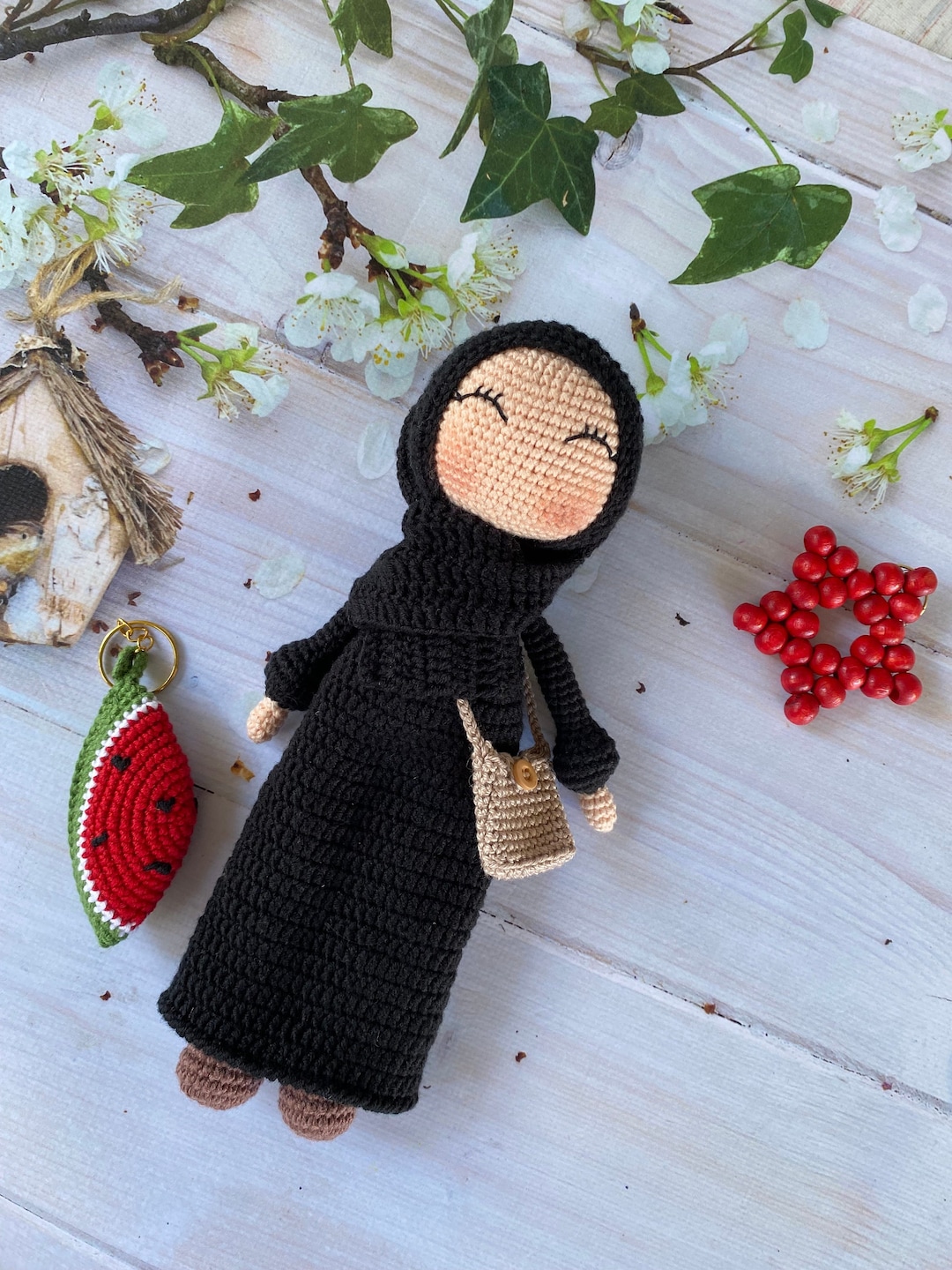 Crochet Hijab Doll, Crochet Palestine Doll, Hijab Doll, Amigurumi ...