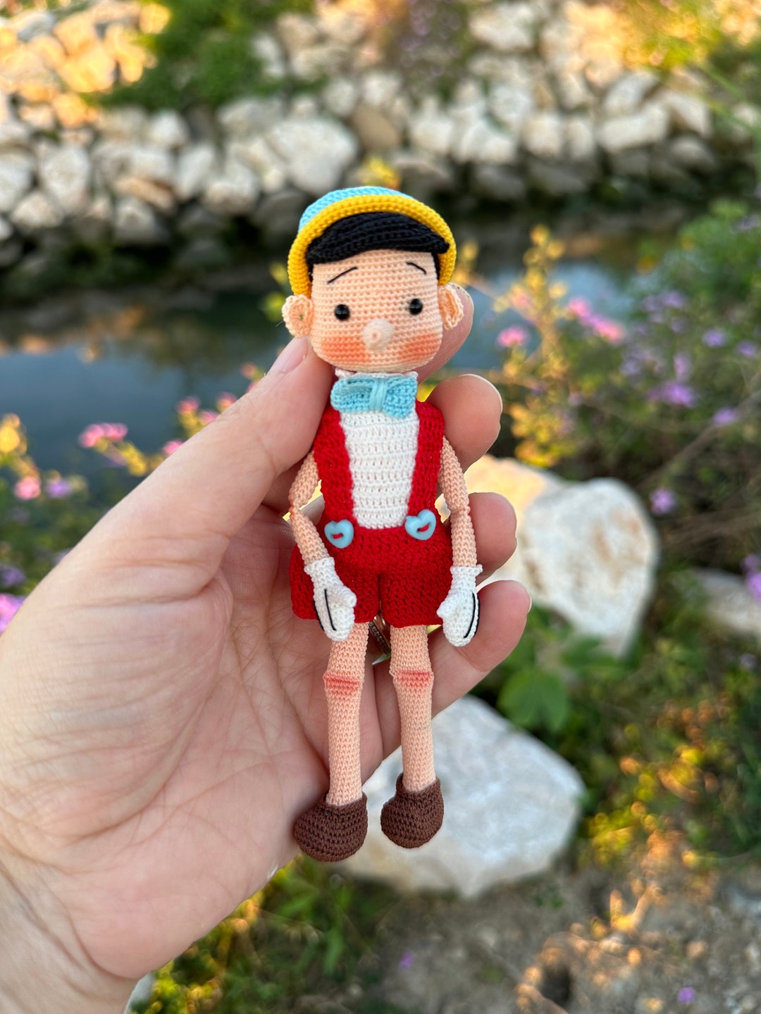 Crochet Miniature Pinocchio, Amigurumi Pinocchio, Character Doll, Art ...
