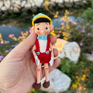 Crochet Miniature Pinocchio, Amigurumi Pinocchio, Character Doll, Art ...