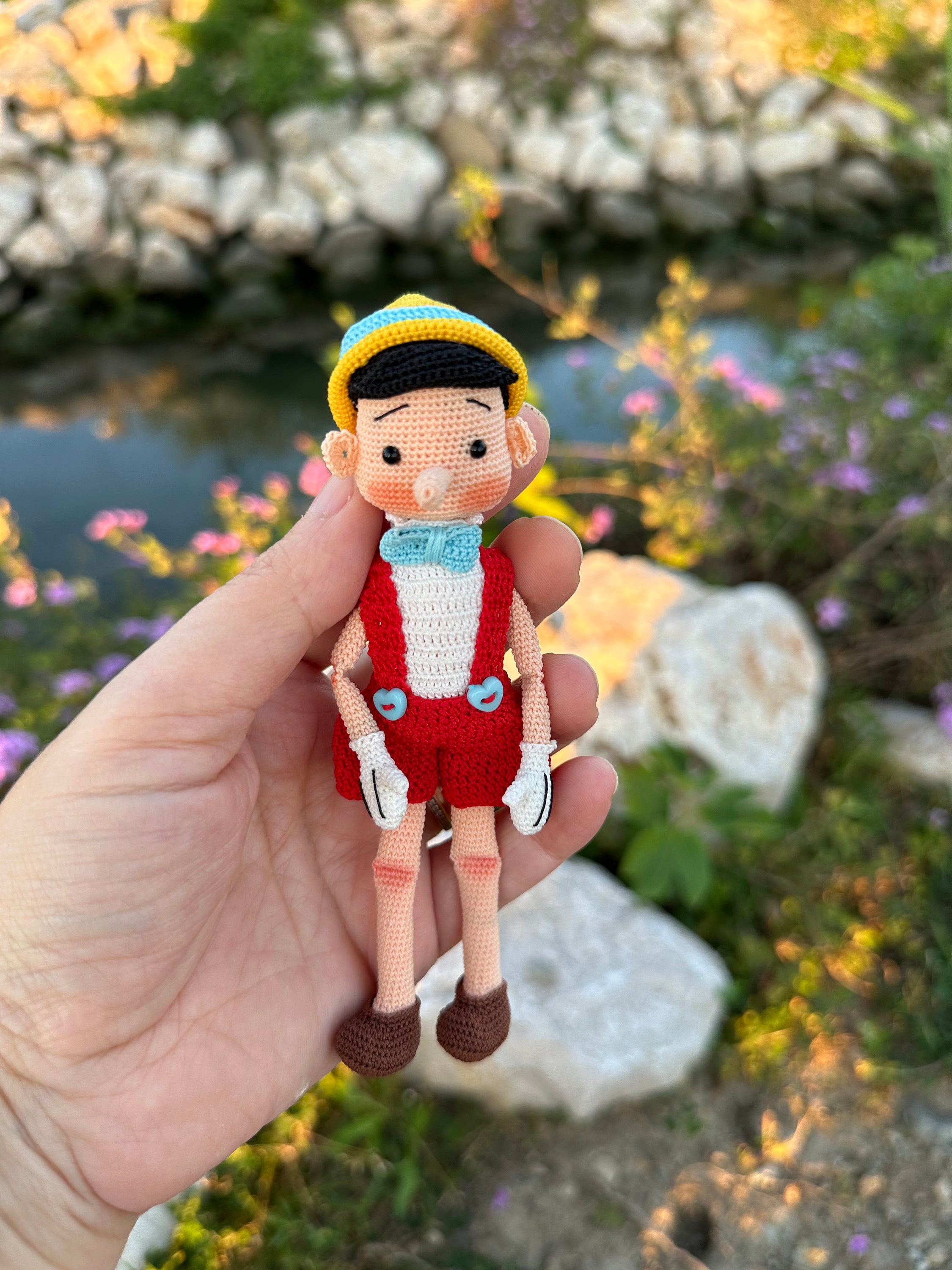 Crochet Miniature Pinocchio, Amigurumi Pinocchio, Character Doll, Art ...
