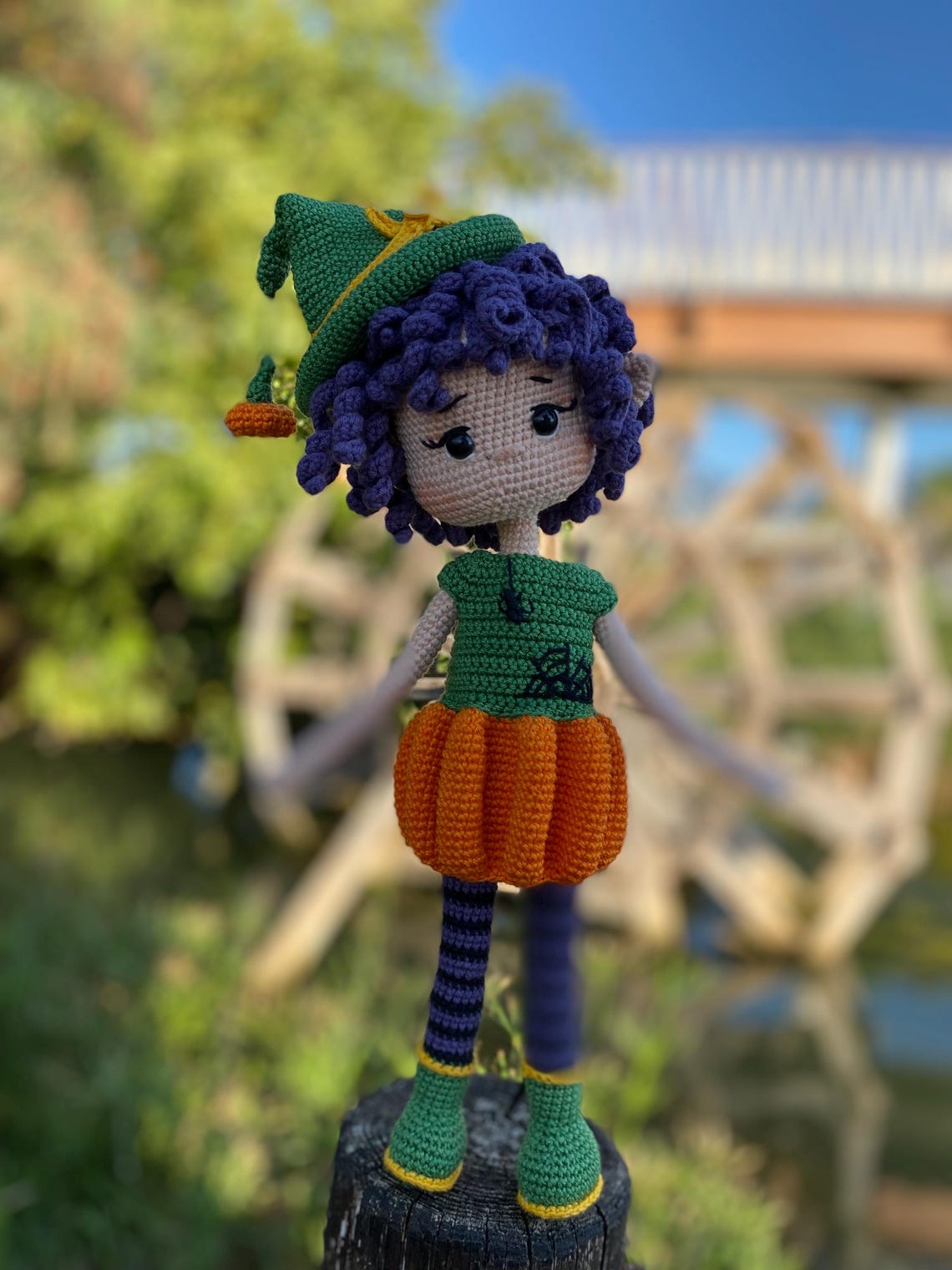 Crochet Witch Doll, Charming Witch Wearing Beautiful Clothes With Hat ...
