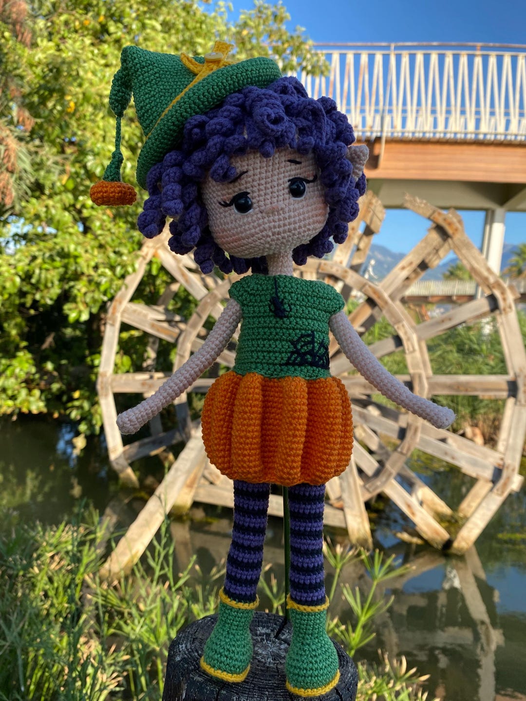 Crochet Witch Doll, Charming Witch Wearing Beautiful Clothes With Hat ...