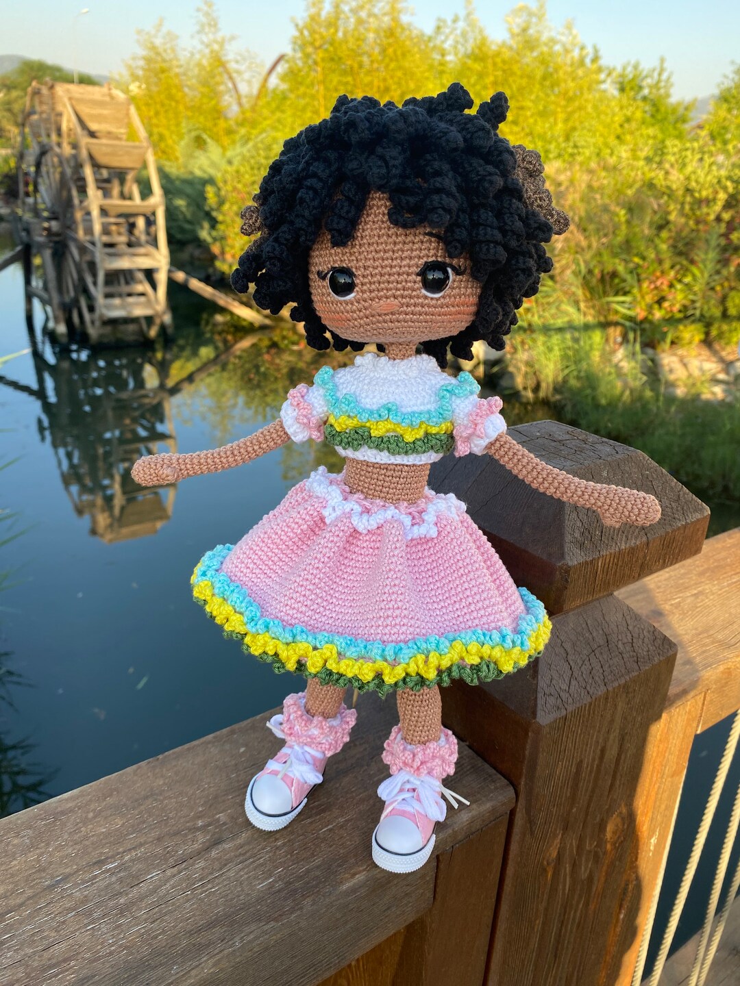 Crochet Black Doll, Amigurumi Dark Skin Doll, Crochet African Amerikan ...