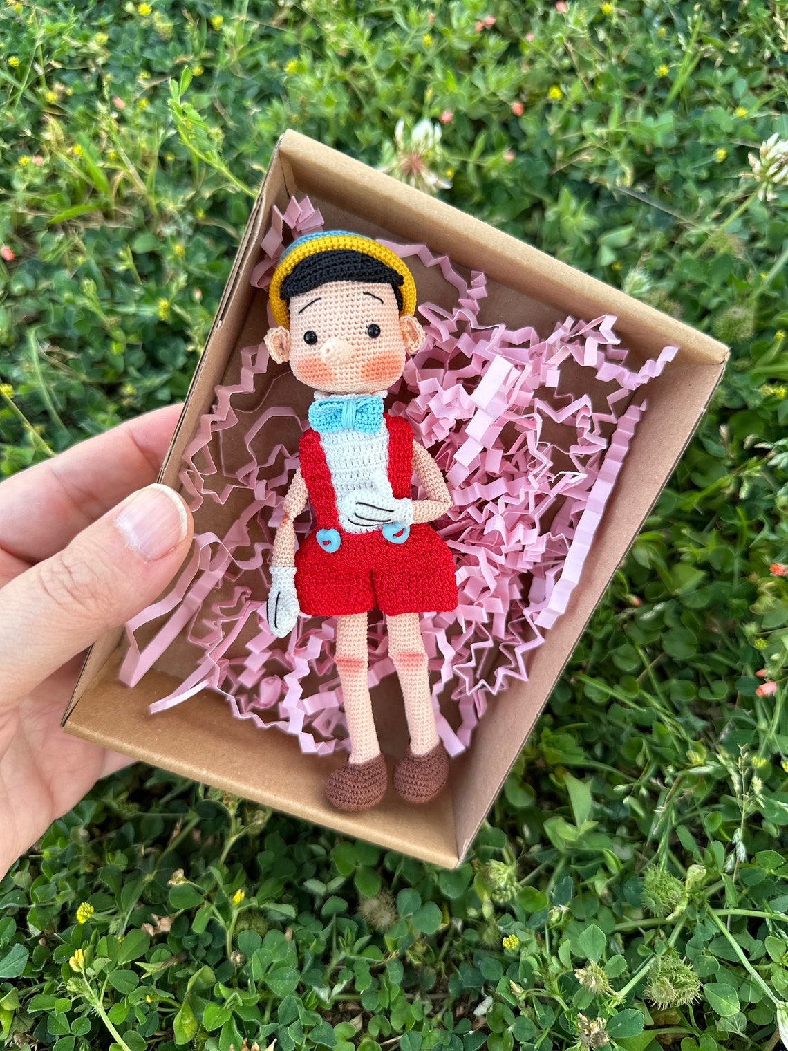 Crochet Miniature Pinocchio, Amigurumi Pinocchio, Character Doll, Art ...