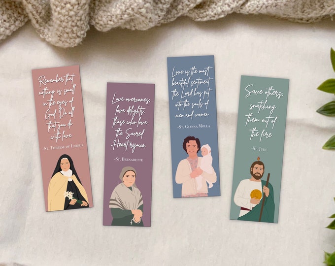 Catholic Saint Bookmarks: Inspirational Quote Bookmarks, Waterproof ...
