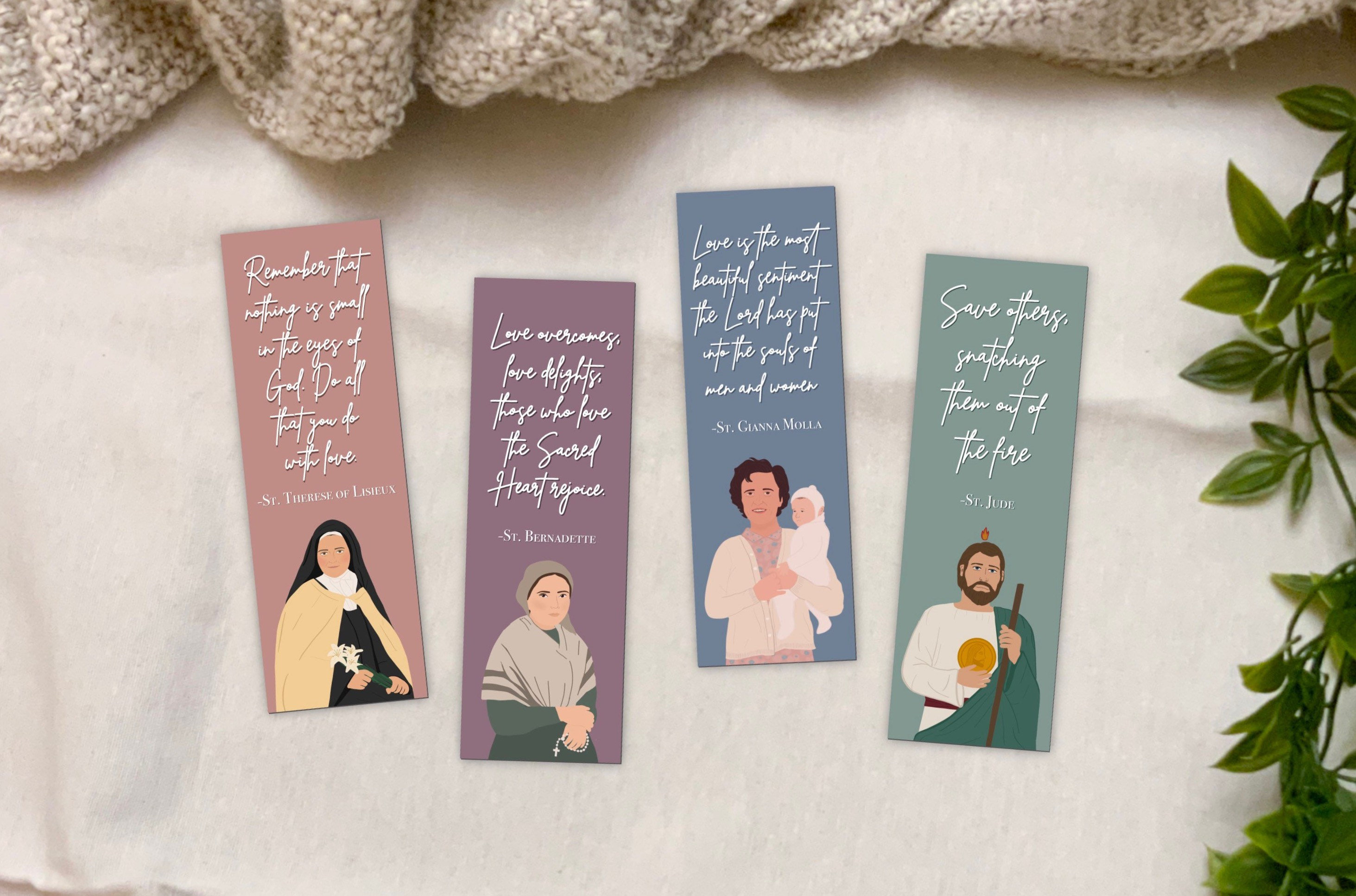 Catholic Saint Bookmarks: Inspirational Quote Bookmarks - Etsy