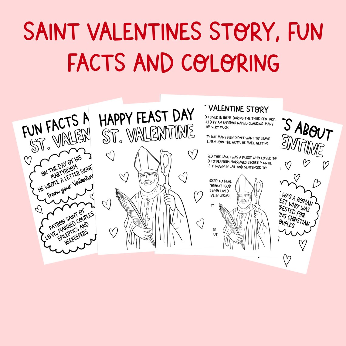 Saint Valentines Day Activity and Coloring Packet, Catholic Kids ...