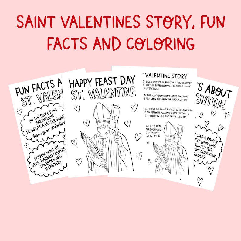 Saint Valentines Day Activity and Coloring Packet, Catholic Kids ...