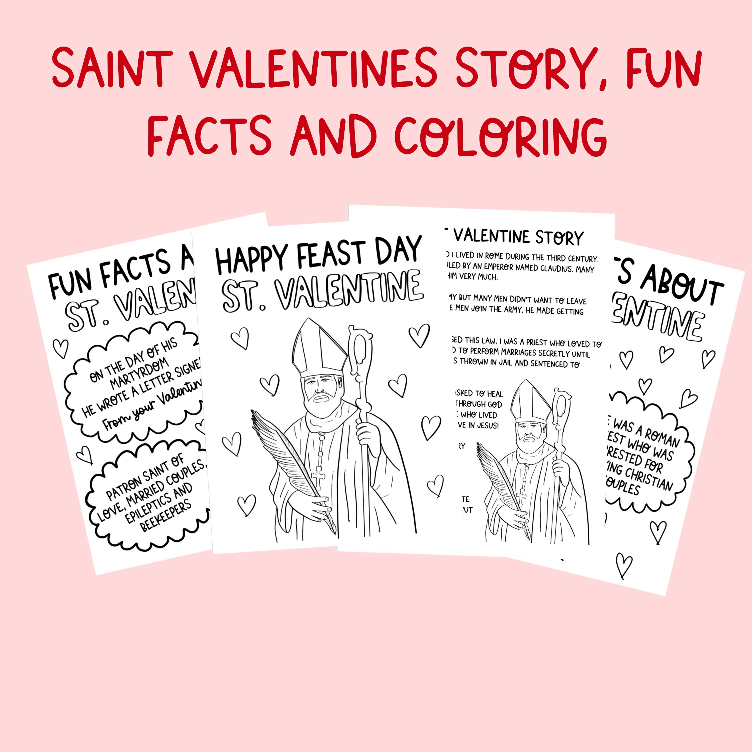 Saint Valentines Day Activity and Coloring Packet, Catholic Kids ...