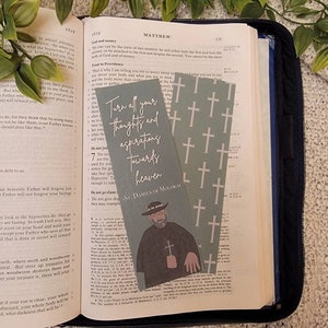 Catholic Saint Bookmarks: Inspirational Quote Bookmarks, Waterproof ...