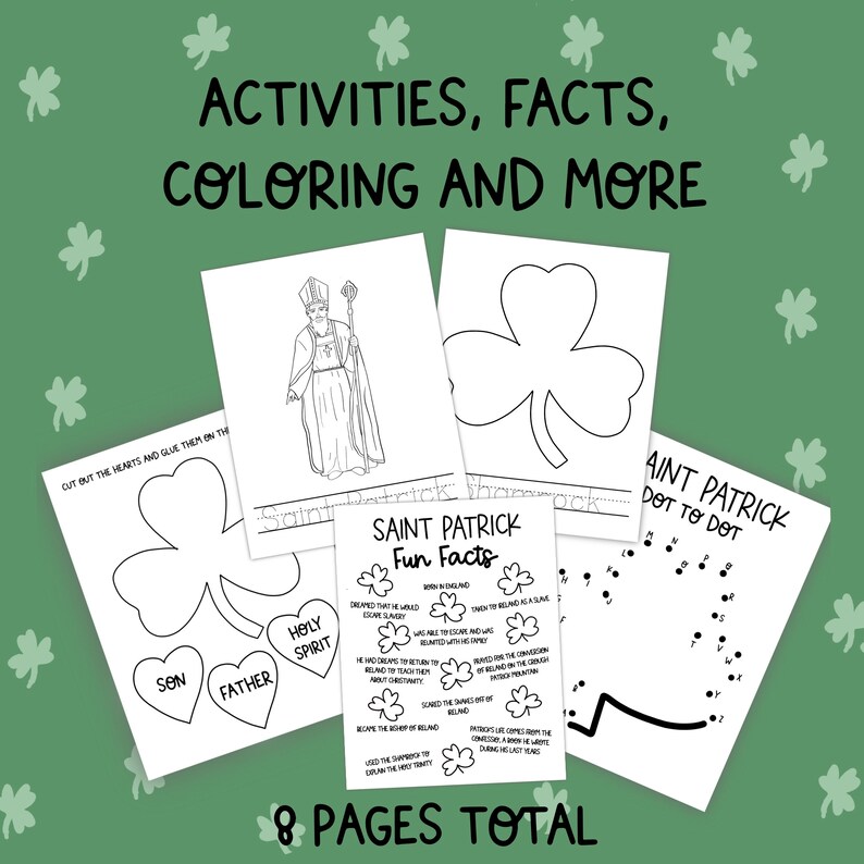 St. Patrick Activity Pages for Kids, Saint Patrick, St. Patrick ...